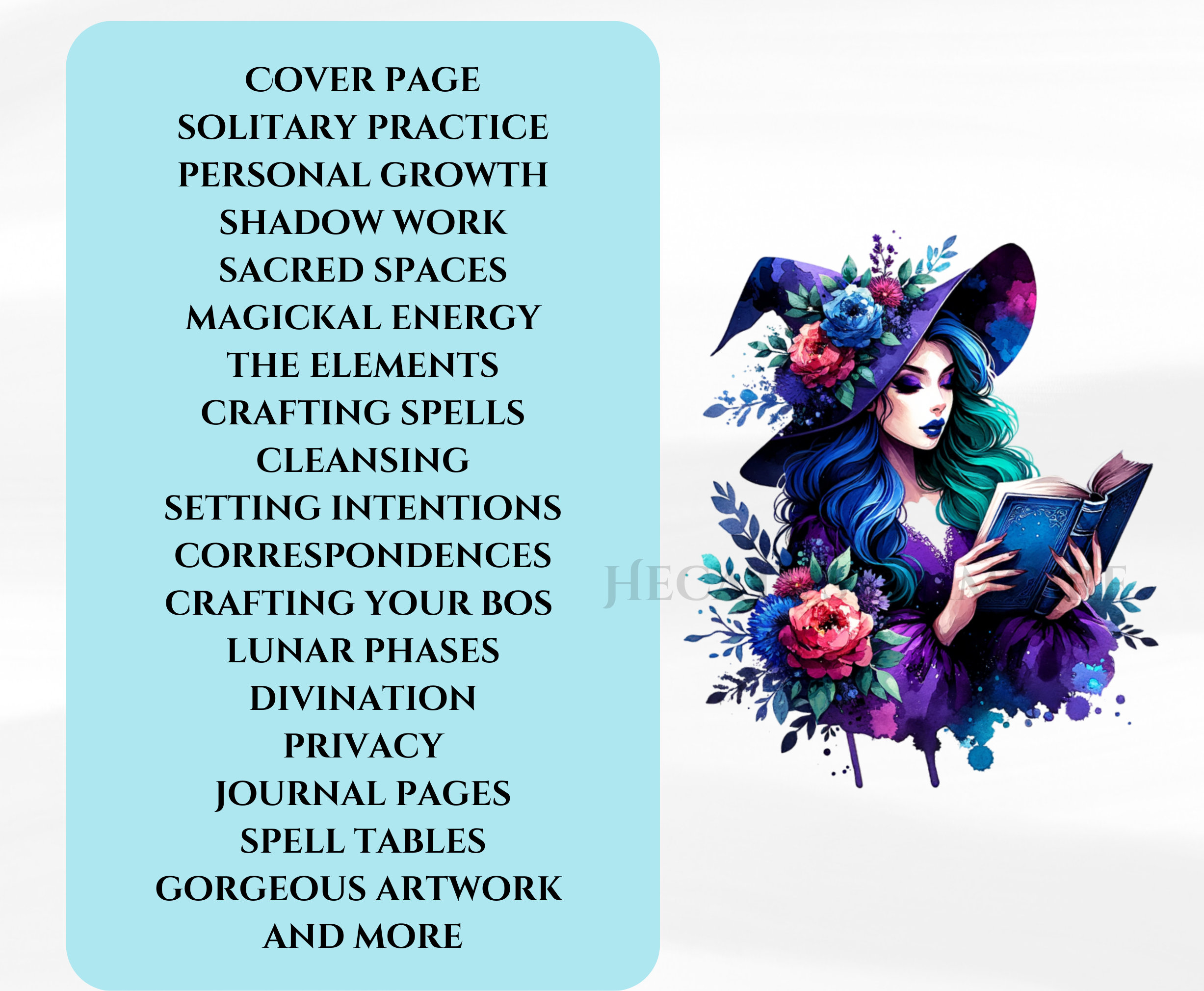 Book of Shadows Printables Baby Witch Grimoire Tarot Cards Digital ...