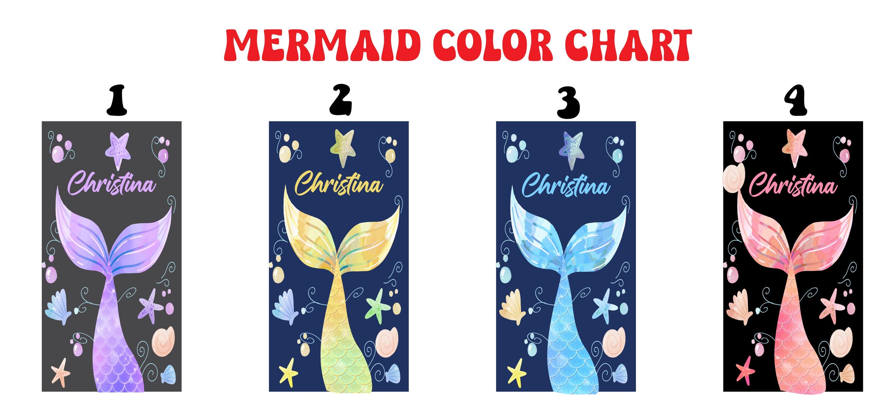 Mermaid Tail Custom Name Beach Towel Personalized Mermaid Tail Name ...