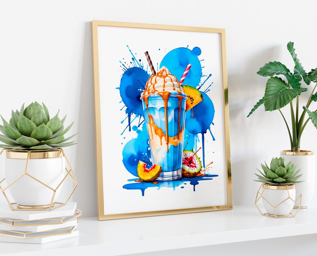 Fruit Milkshake Wall Art Milkshake Printable Milkshake Prints Dessert ...