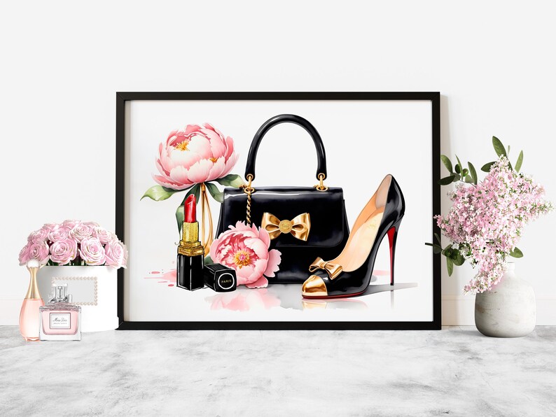 Fashion Wall Art Chic Fashion Beauty Digital Print Wall Art for Home ...