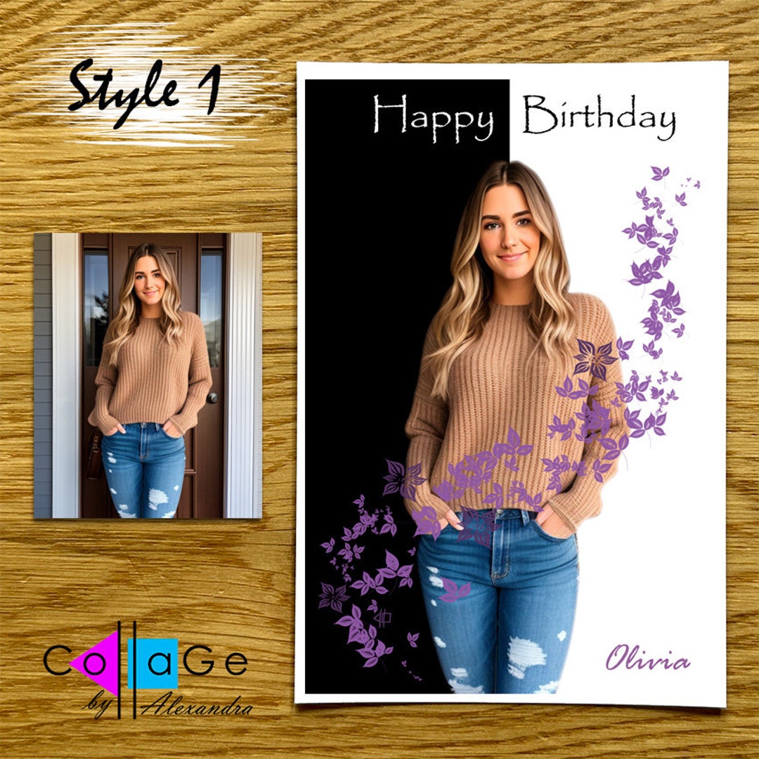 Personalized Greeting Card, Custom Portrait Card, Birthday Card From ...