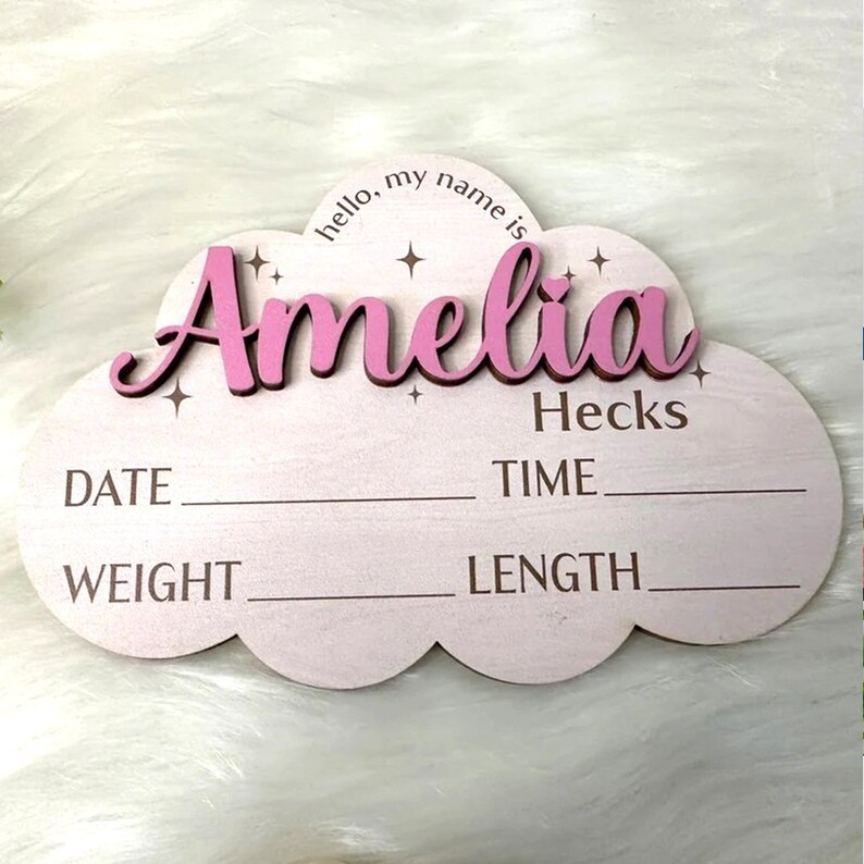 Personalized Baby Birth Stats Sign, Hospital Name Sign for Baby ...