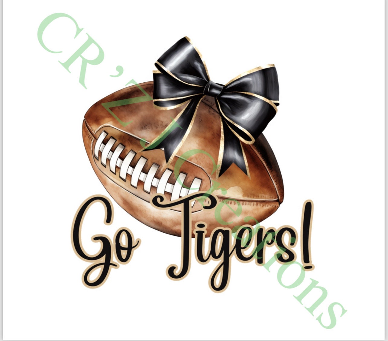Tiger Football Design, Black and Gold, Png File With Transparent ...