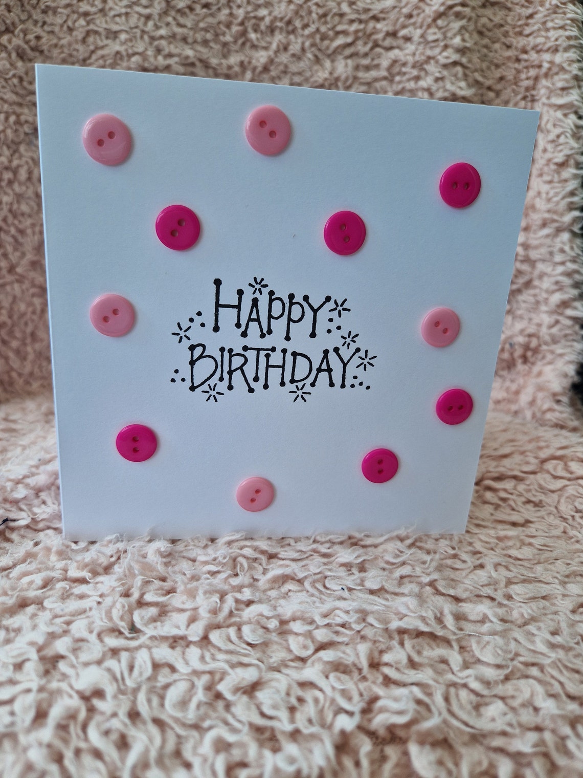 Handmade Button Birthday Cards - Etsy