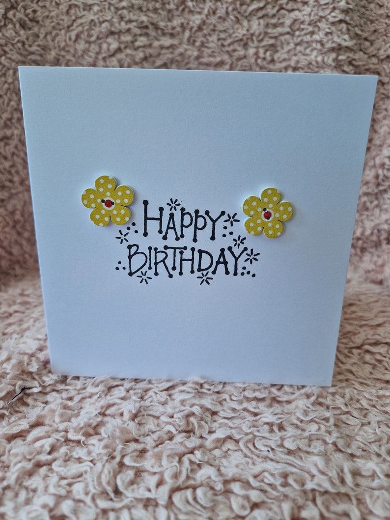 Handmade Button Birthday Cards - Etsy