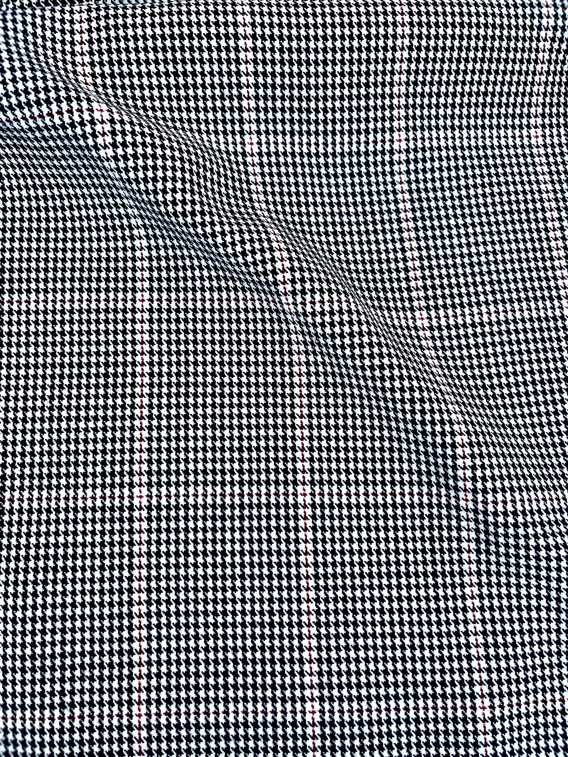 2.73 Yds Vintage All Wool Savile Row Fabric – Black White Red Glen ...