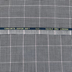 2.73 Yds Vintage All Wool Savile Row Fabric – Black White Red Glen ...