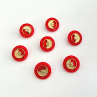 Eight Small Textured Red Vintage Plastic Shirt Buttons - B1560 - Etsy