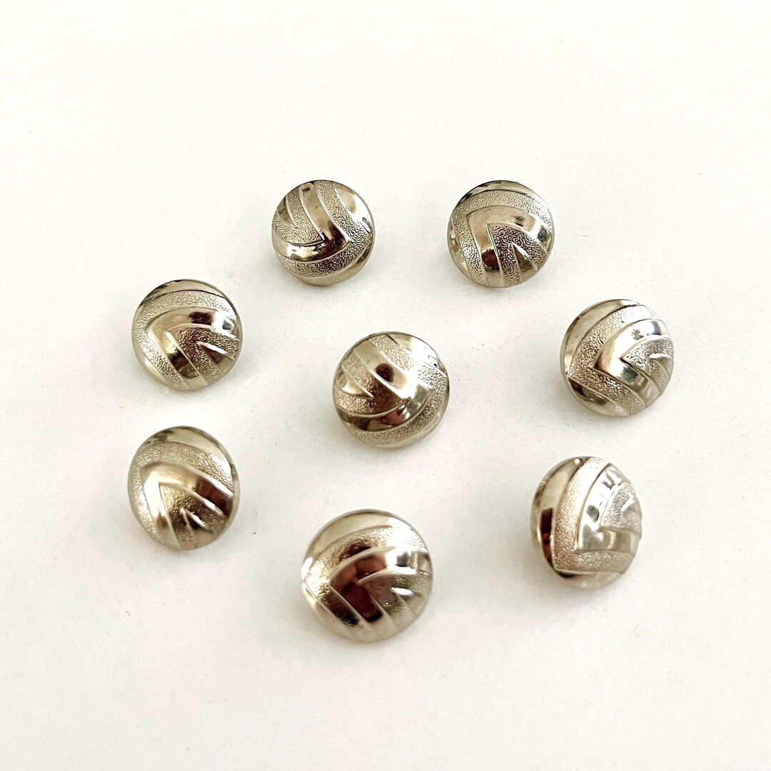 Vintage Silver Chevron Buttons: 8 Pcs, Retro Blazer Buttons - Etsy