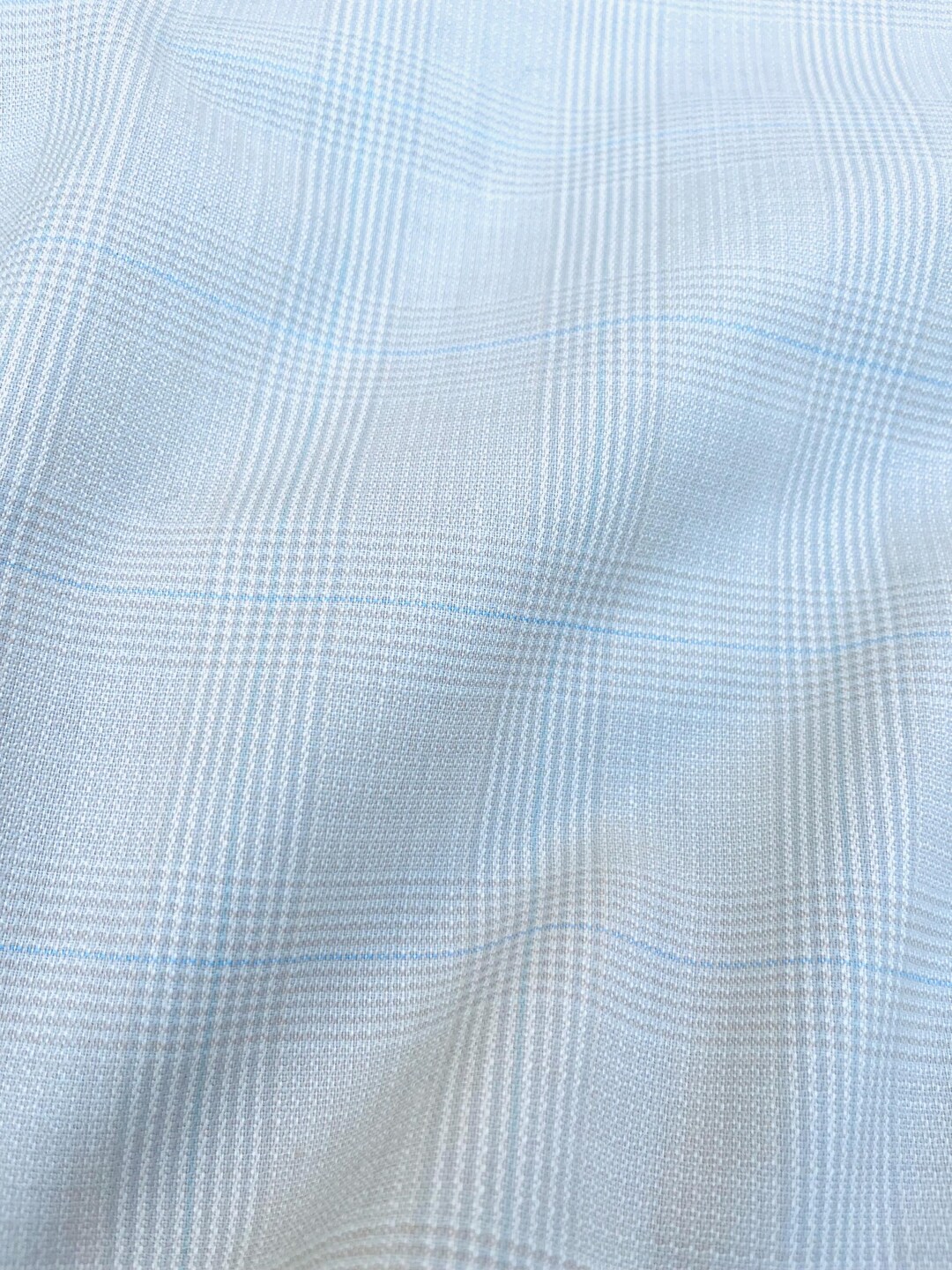 Wool and Silk Beige Check Plaid Fabric, Made in England. - Etsy