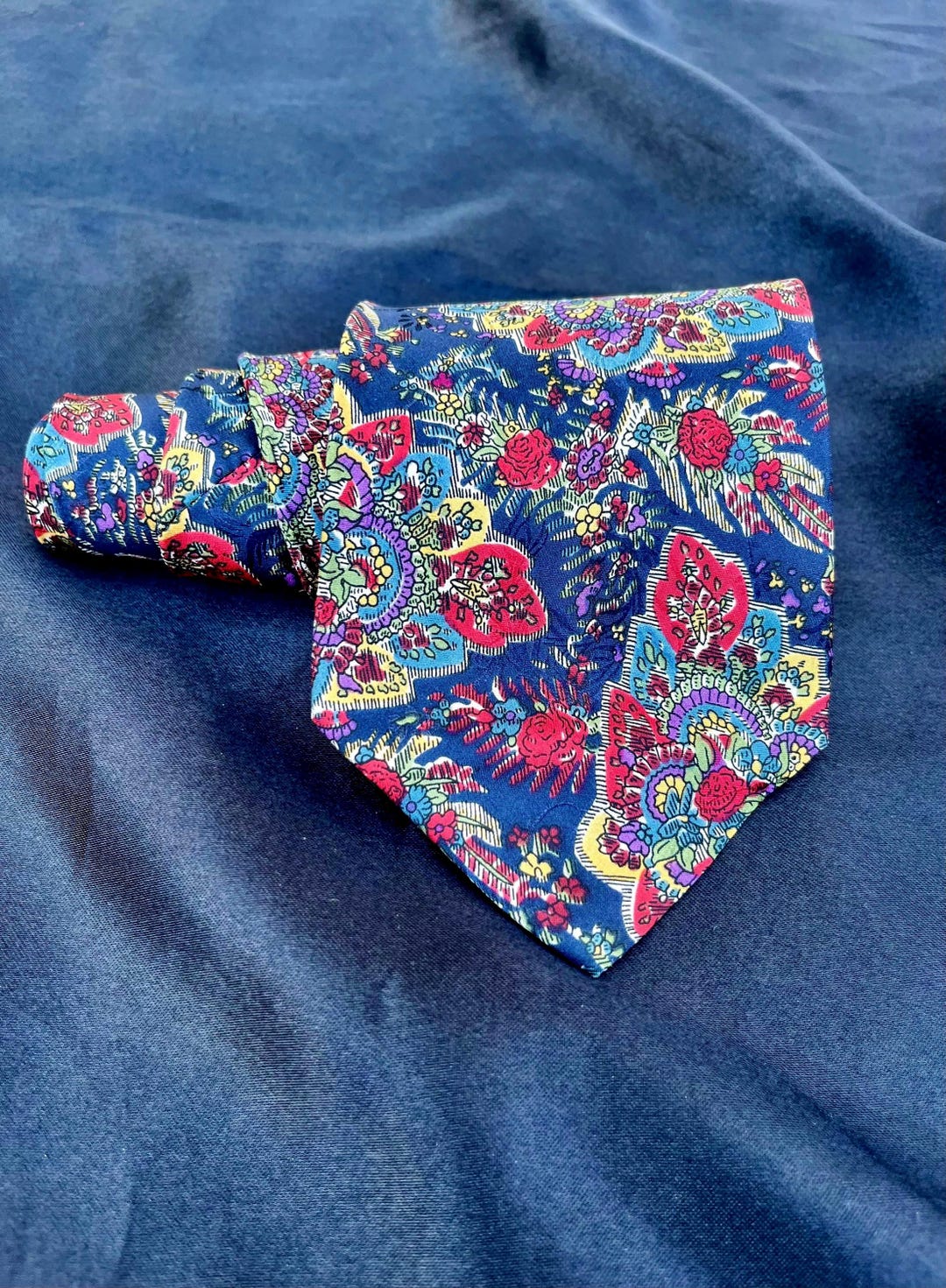 Vintage Italian Pura Seta Silk Floral Tie Necktie Gift Present - Etsy