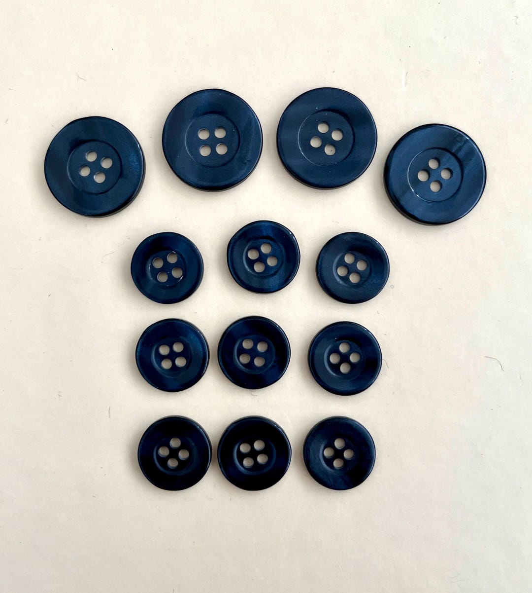 Truesuit Navy Button Set • 4 Large + 9 Small • 20mm & 15mm • Deep Blue ...