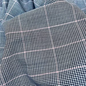 2.73 Yds Vintage All Wool Savile Row Fabric – Black White Red Glen ...