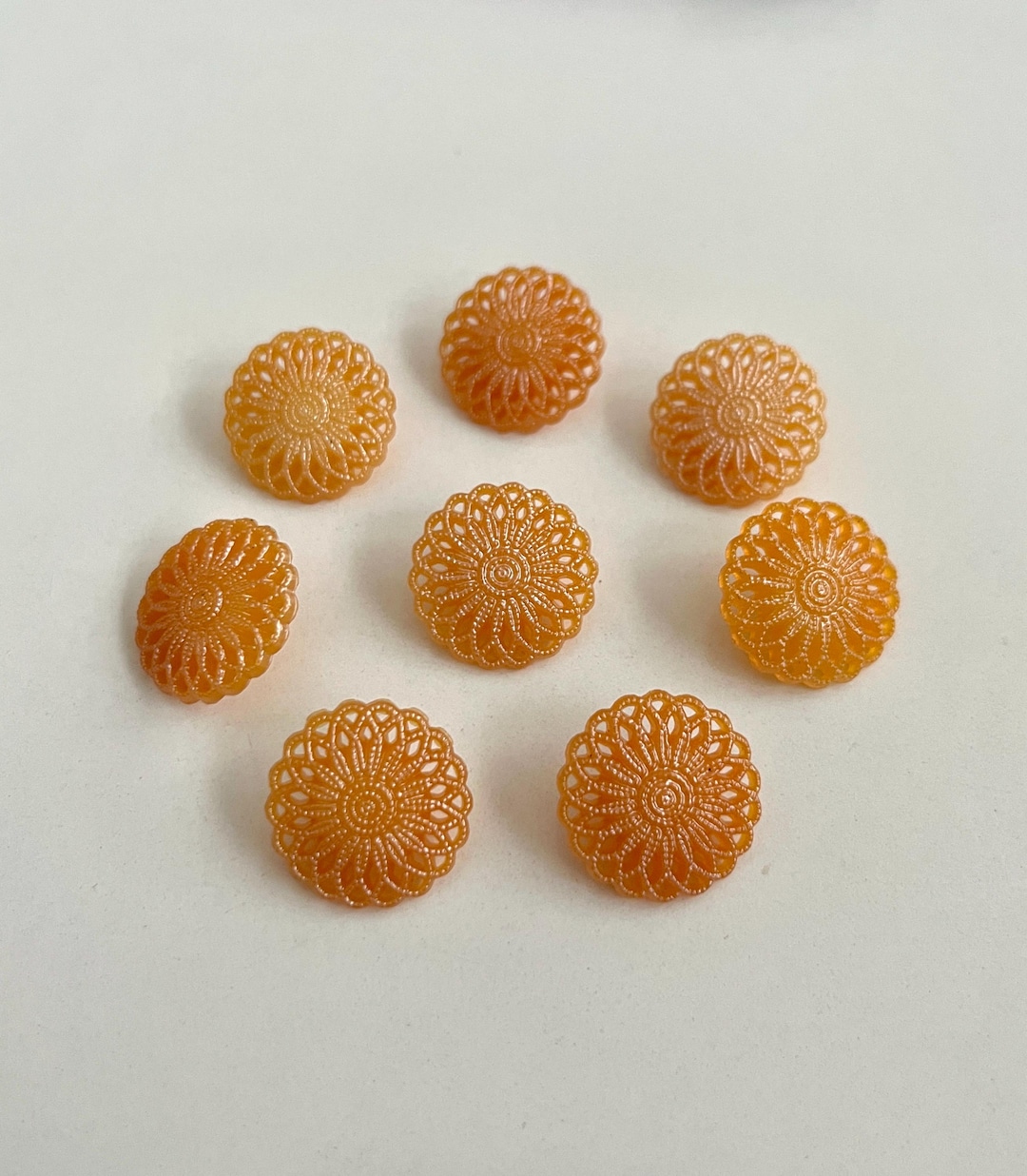 Vintage Soft Coral Filigree Shank Buttons: 8 Pcs - Etsy