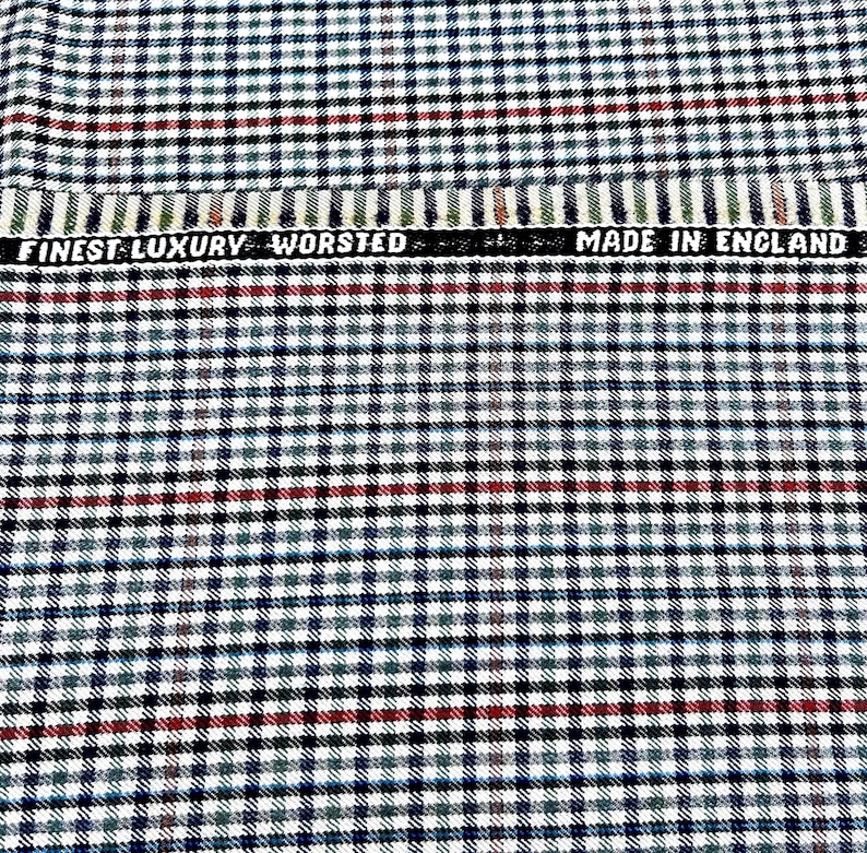 Worsted Wool Plaid Fabric; Made in England , Blue Red Check - Etsy