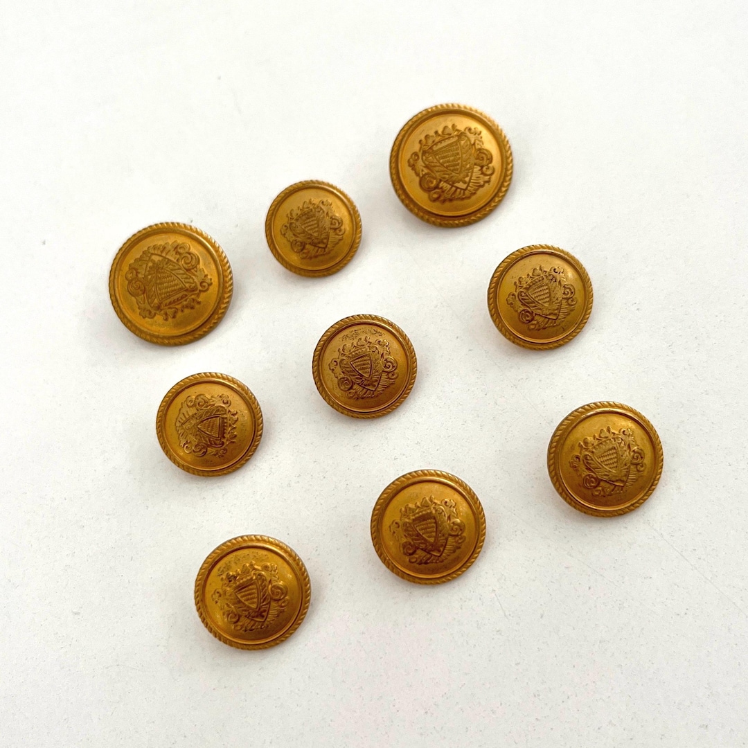 Vintage Heraldic Crest Design Blazer Buttons: 9 Pcs - Etsy