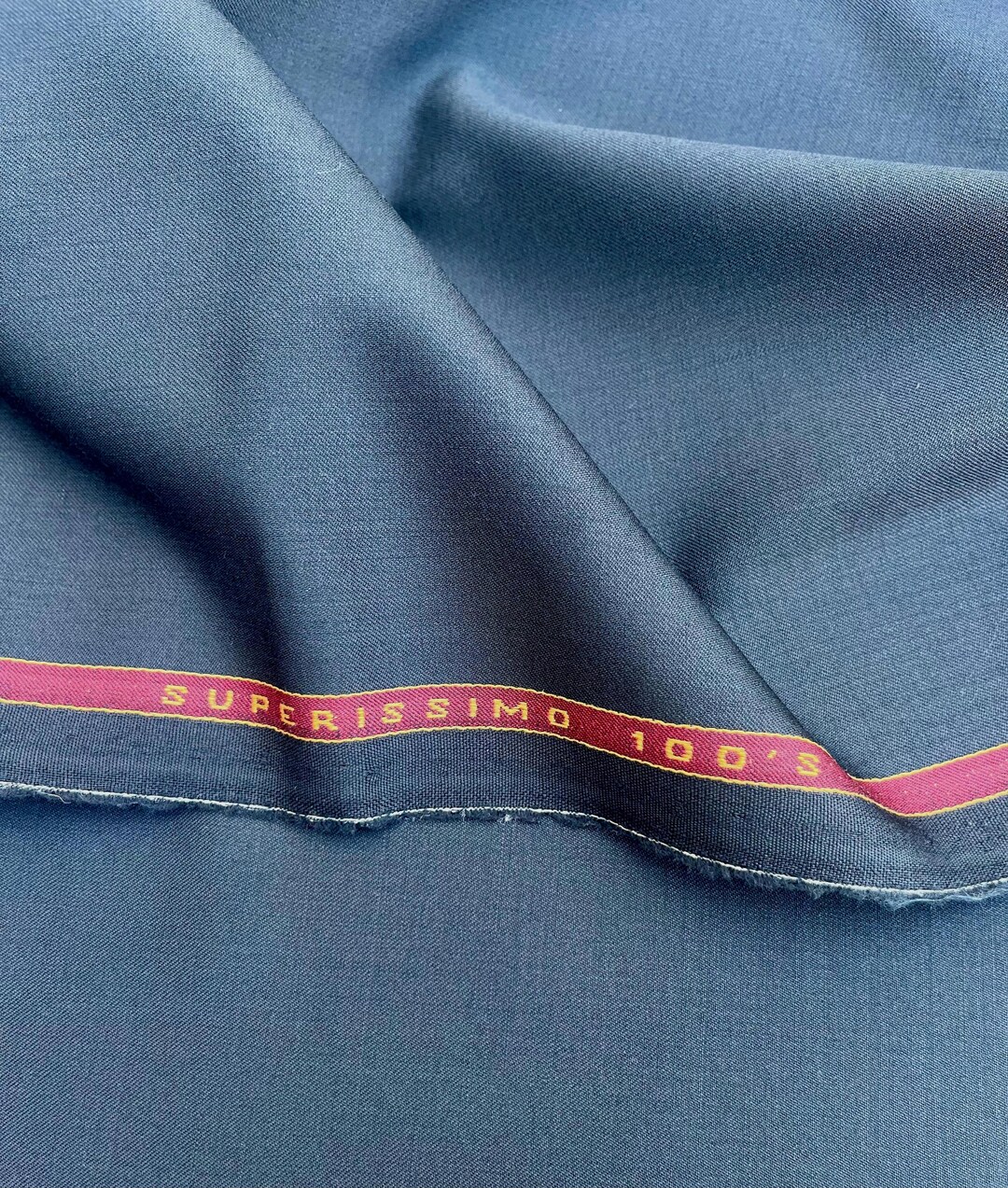 1.24 Meters Superrissimo 100s Wool Solid Black Wool Suiting Fabric by ...