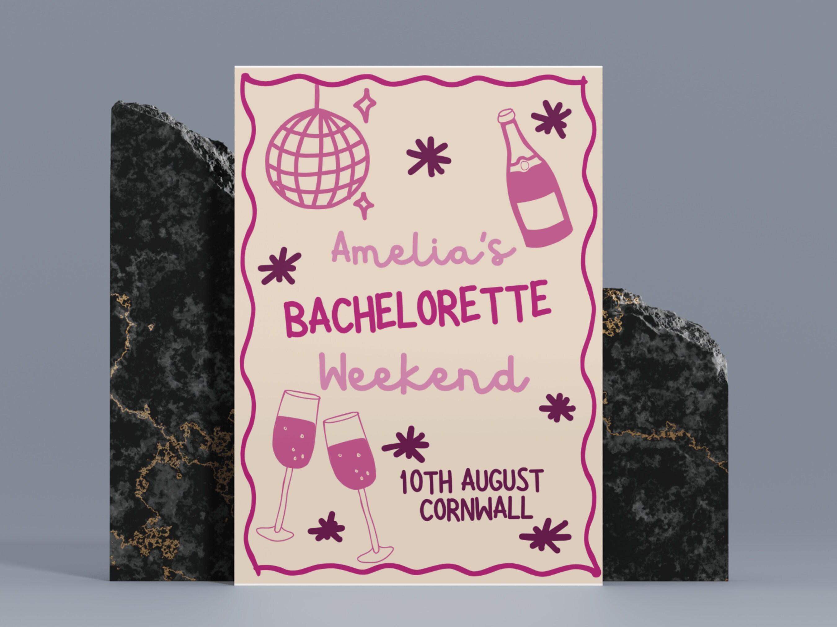 Fun Illustrated Bachelorette Invitation Editable Hen Party Invite ...