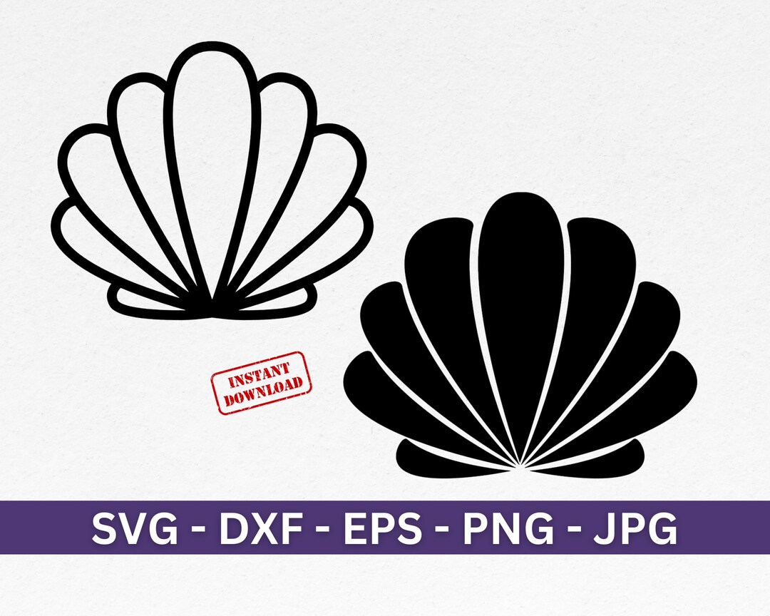 Seashell SVG, Clam Clip Art, Cricut, Silhouette Cut Files, Clip Art ...