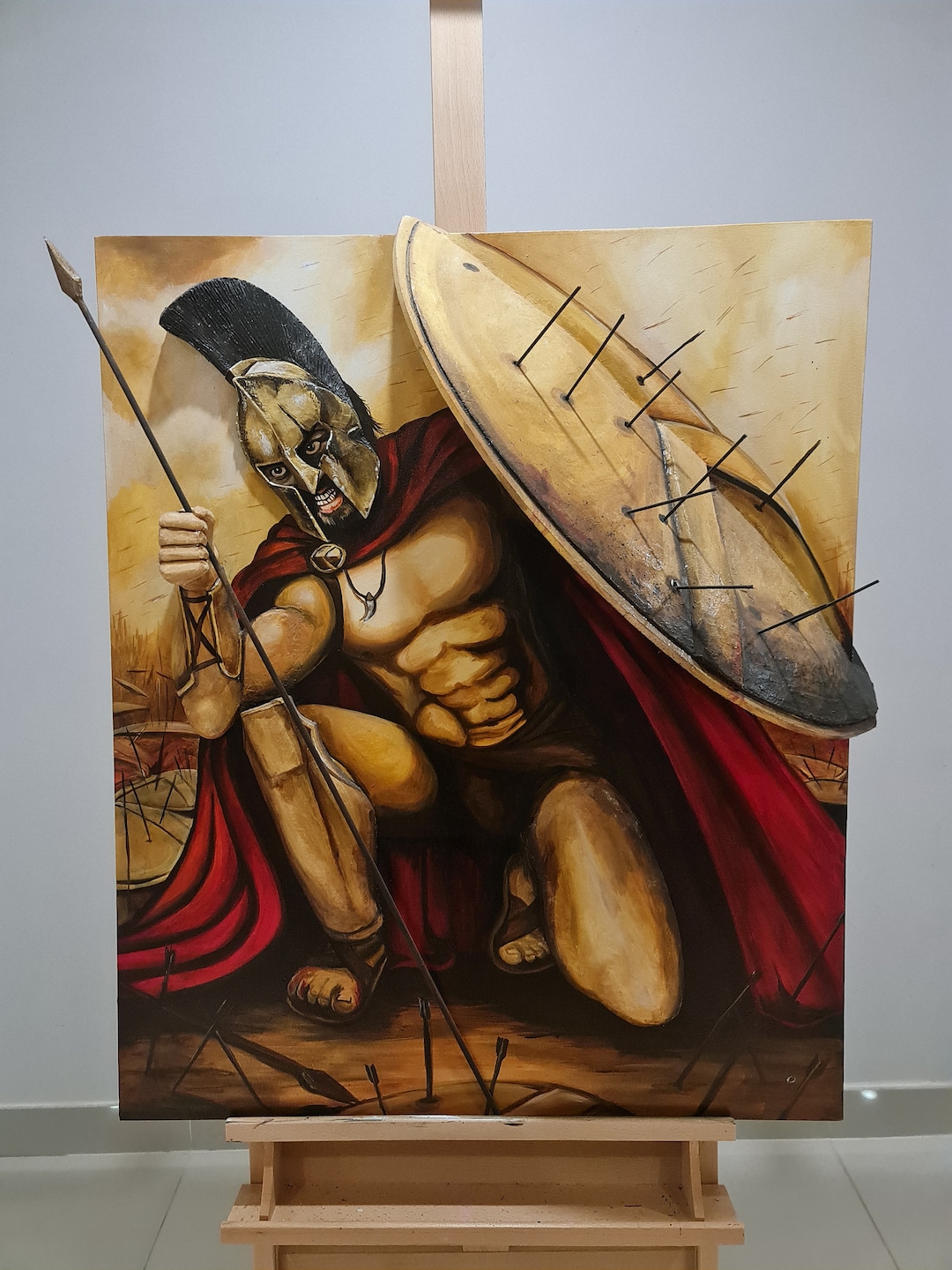 Spartan, Artwork, 3D, Acrylic on Canvas Painting. Hand Painted - Etsy