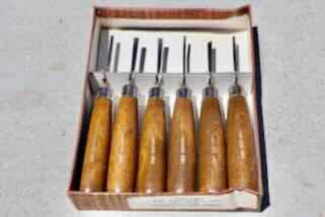 6 Pc. Harmen USA No. 116M Wood Carving Tool Set / National Carvers ...