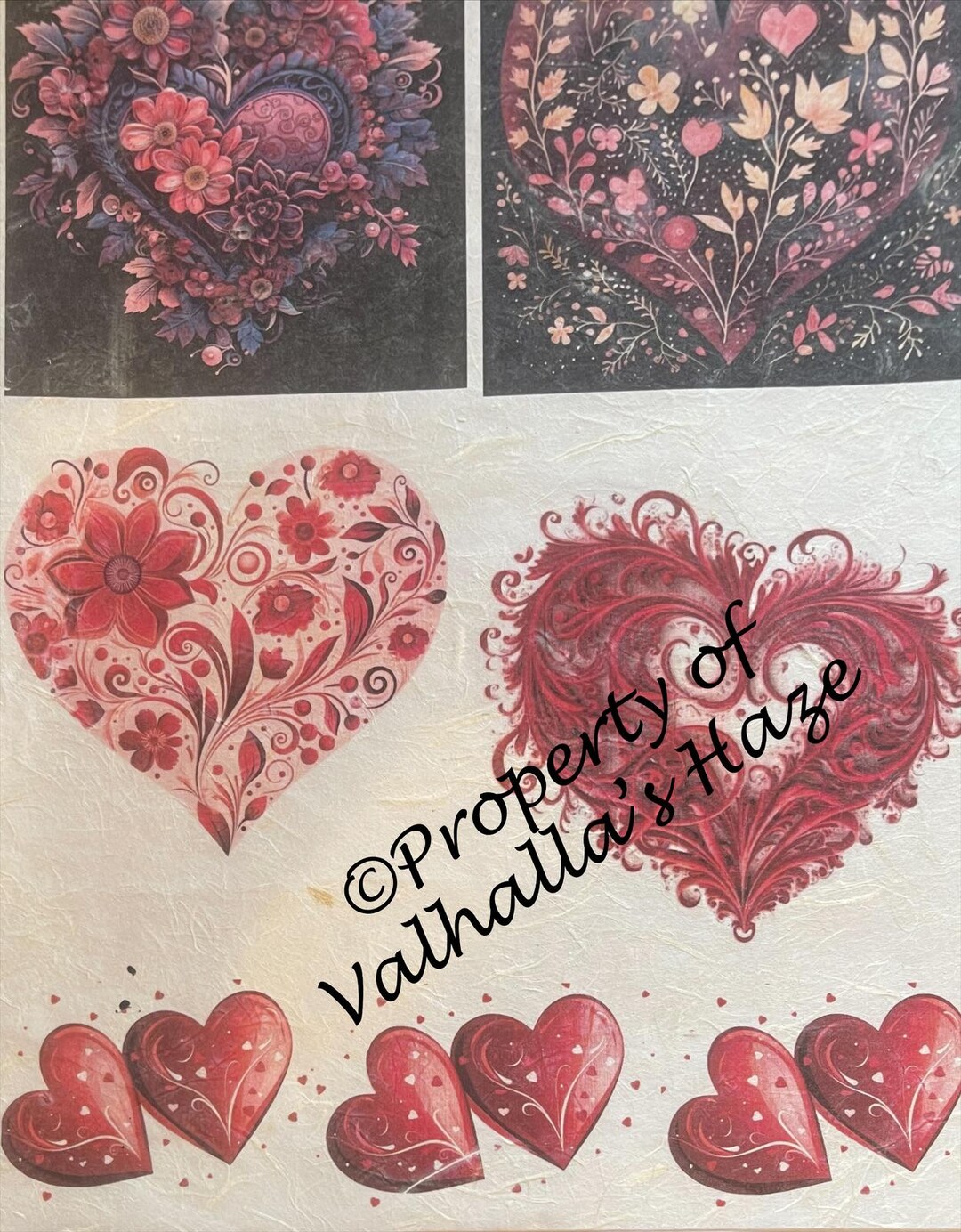 Multiple Heart Images Decoupage Image Decorative Rice Paper 8x11 - Etsy