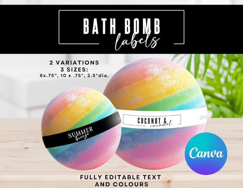 Bath Bomb Label Template. Modern Minimalist Bath Bomb Bands, Printable ...
