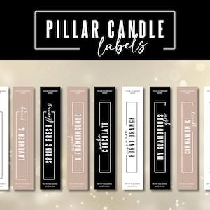 Elegant Tall Skinny Candle Label Templates, 1x5" Customisable Labels ...