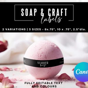 Bath Bomb Label Template. Modern Minimalist Bath Bomb Bands, Printable ...