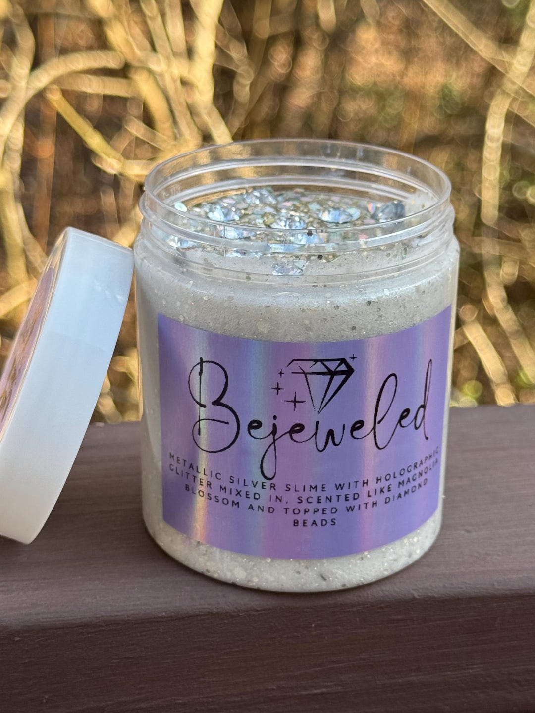 Bejeweled! a Shimmery Silver Slime With Holographic Glitter Mixed In ...