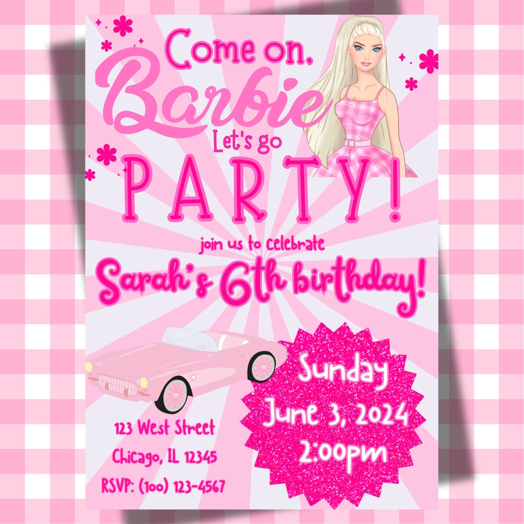Barbie Birthday Party Invitation - Etsy