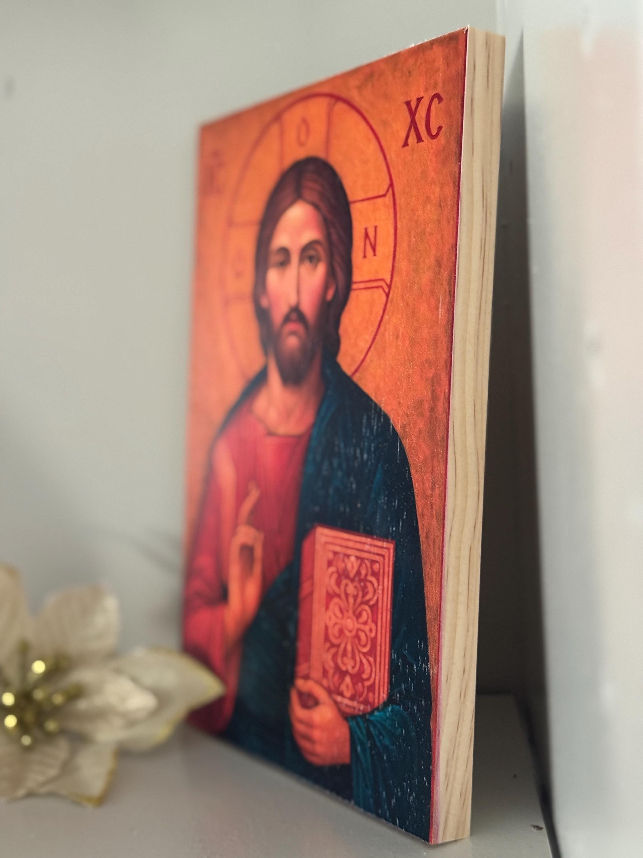 Wooden Icon of Jesus Christ - Etsy