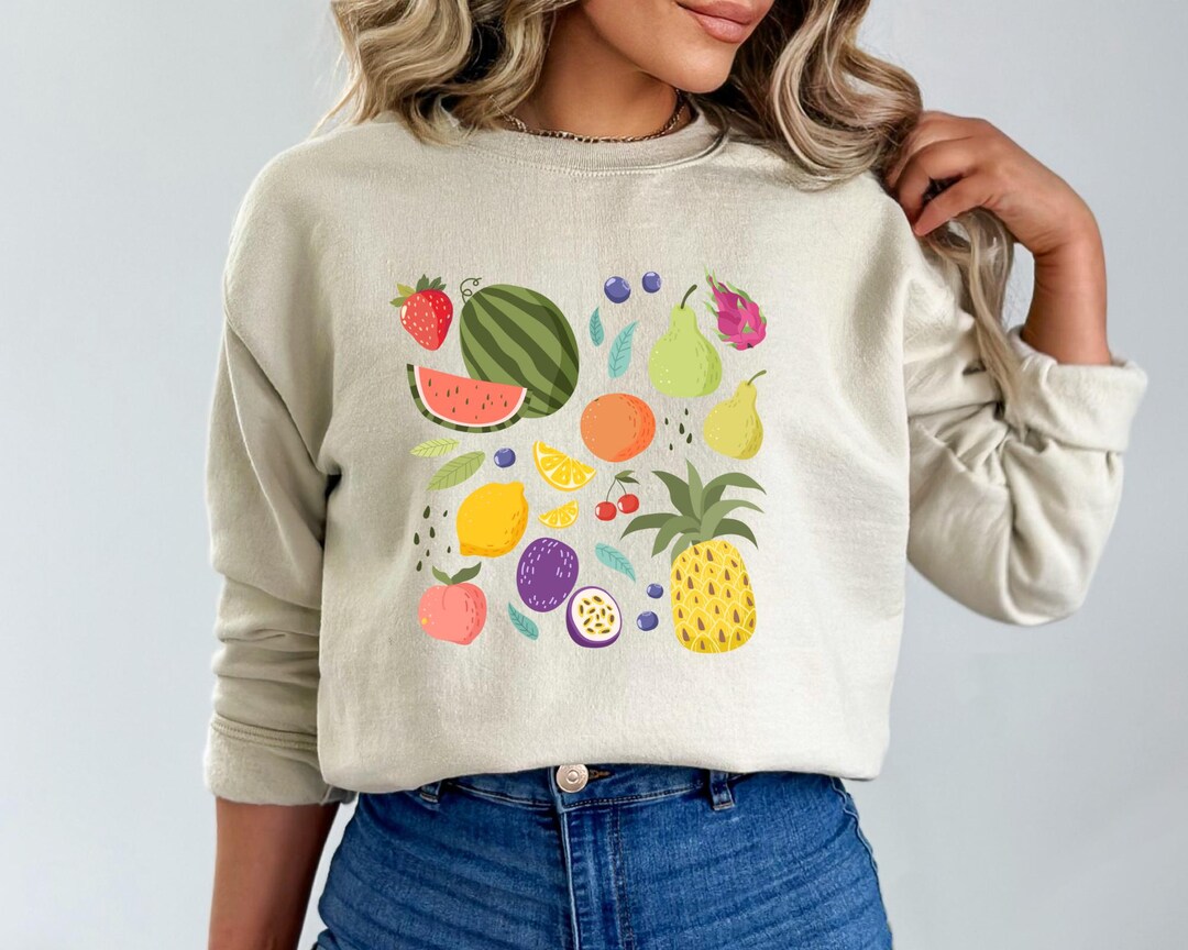 Fruit Sweatshirt, Cute Fruits Tee, Aesthetic Retro Fruit Shirt, Gift ...