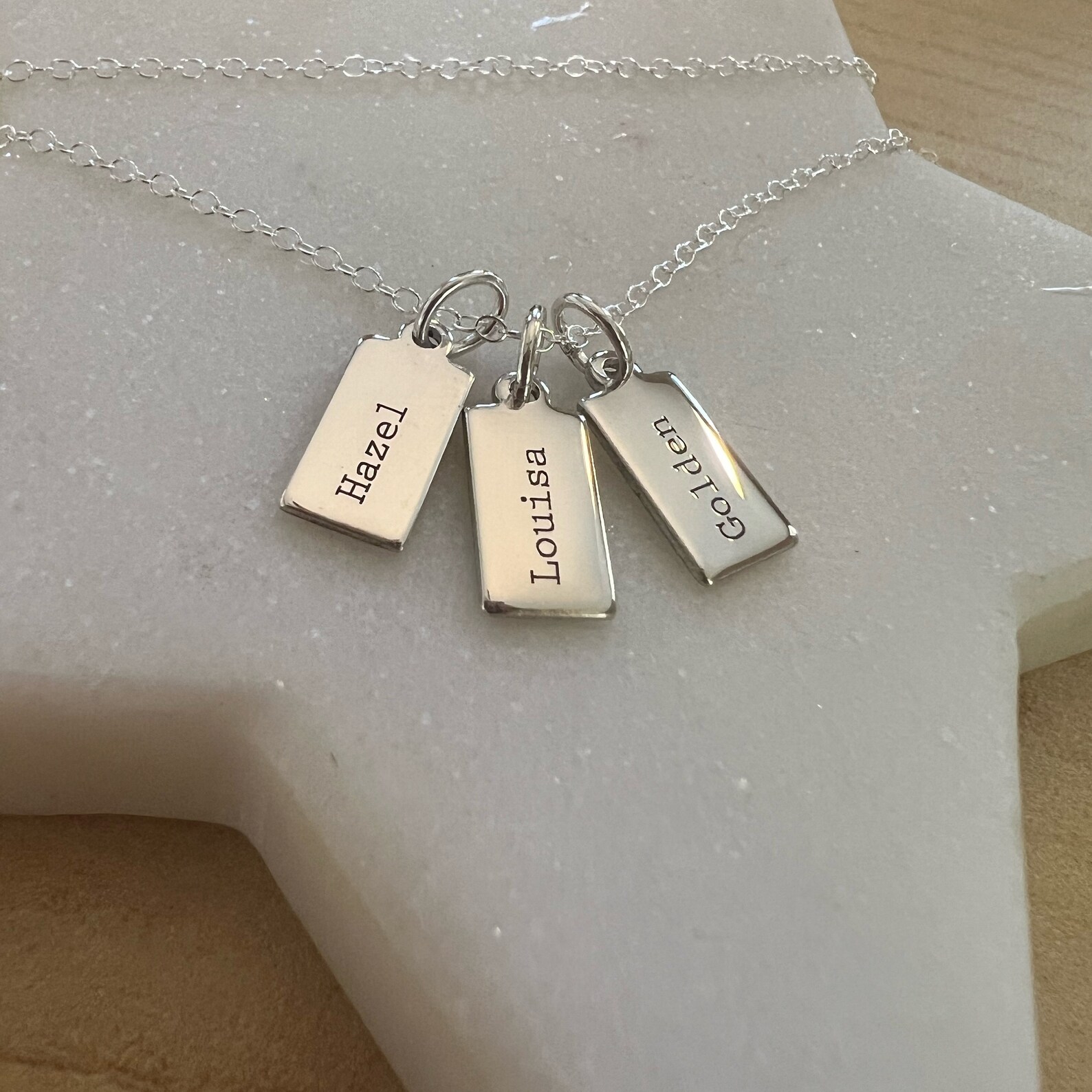Personalized Mini Tag Necklace 14K Gold Filled Tag Necklace Custom Name ...
