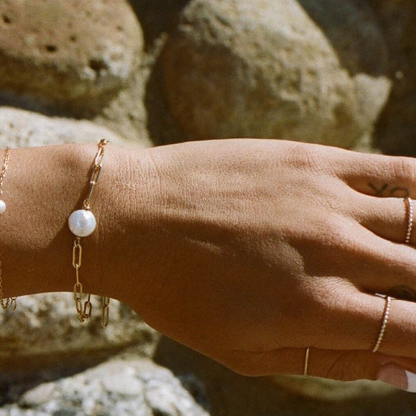 Pearl Chain Bracelet - Etsy