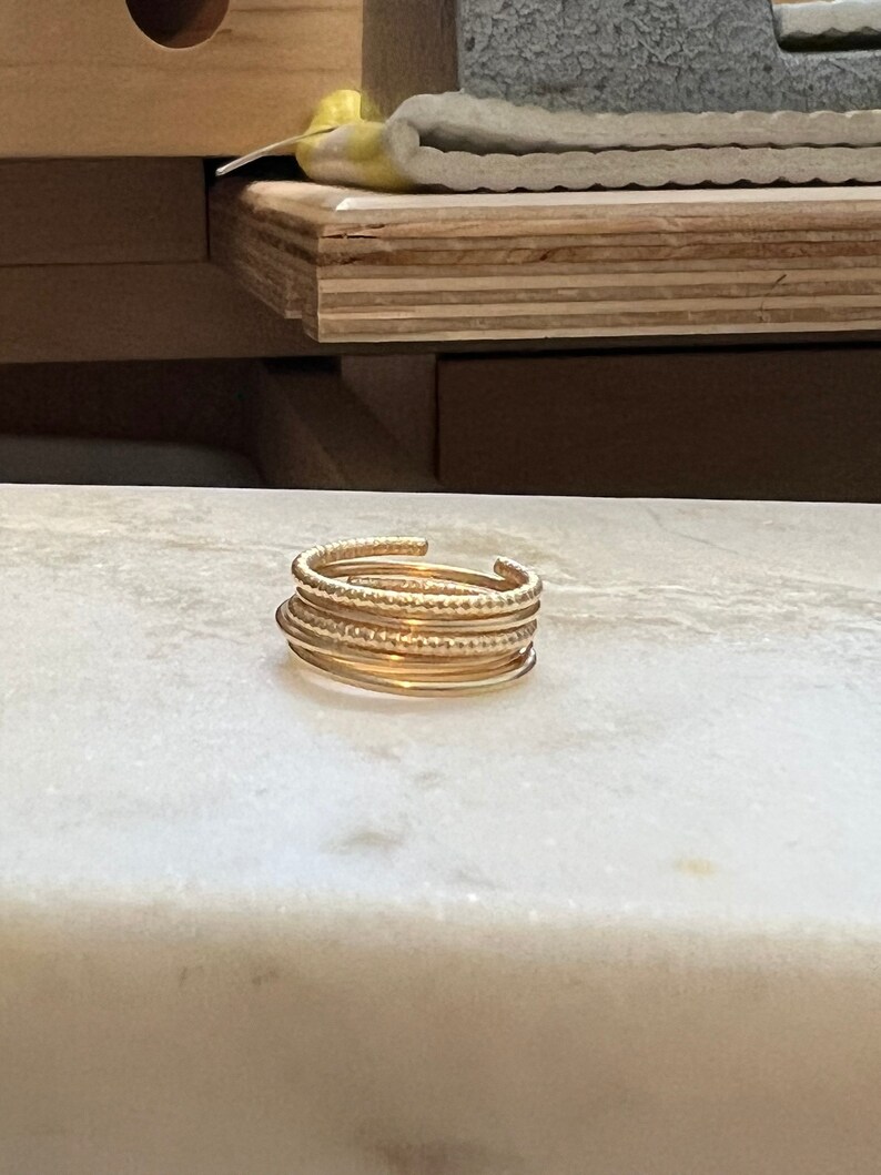 Stackable Toe Ring • Stackable Midi Ring • Adjustable Toe Ring • 14K ...