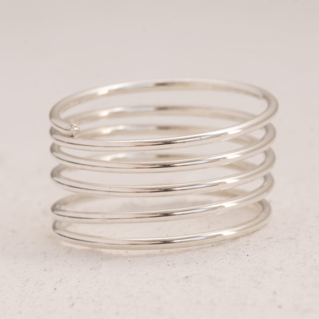 925 Sterling Silver Wrapped Ring • Stacking Ring • Sterling Silver Coil ...