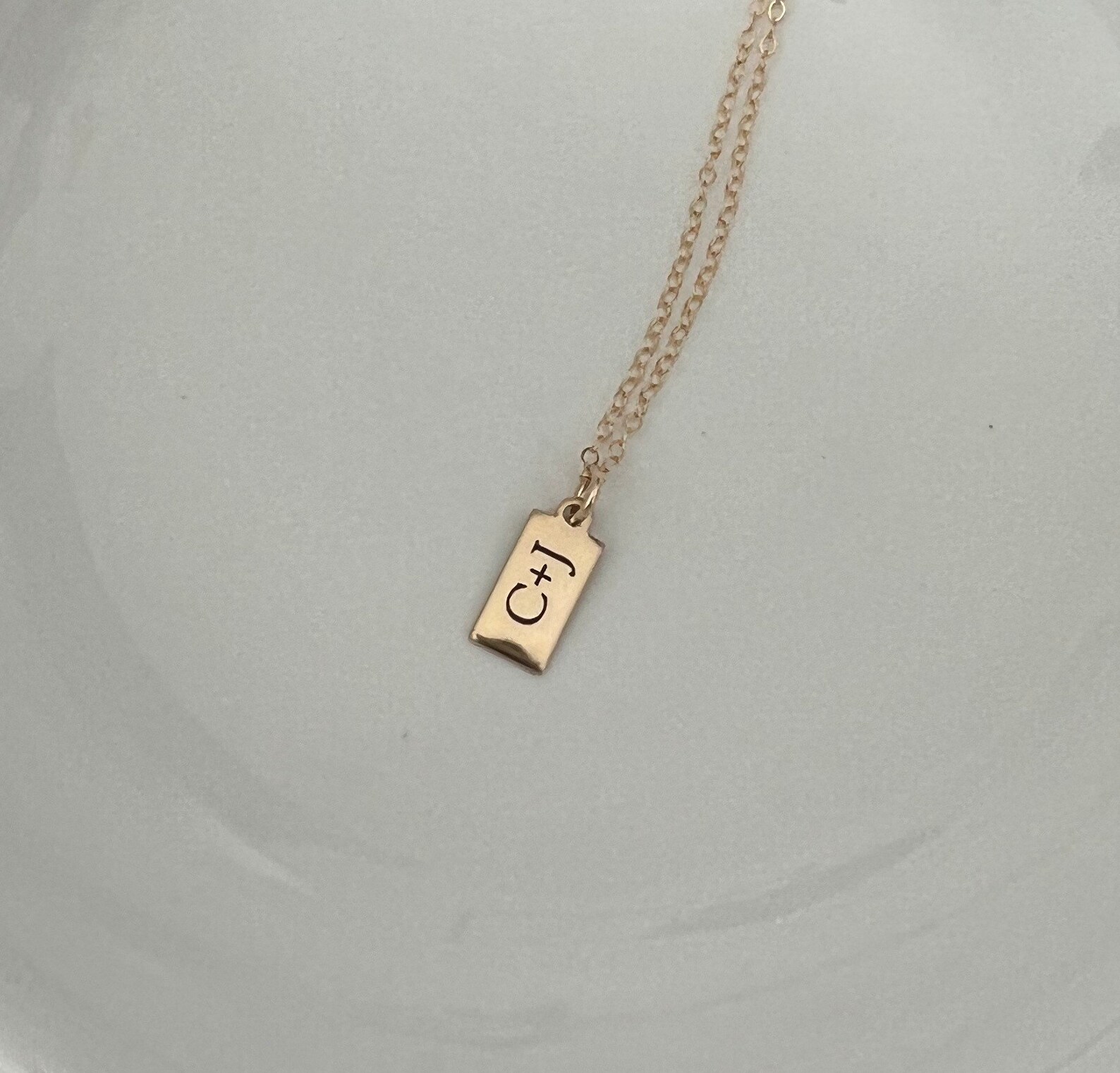 Personalized Mini Tag Charm 14K Gold Filled Tag or 925 - Etsy