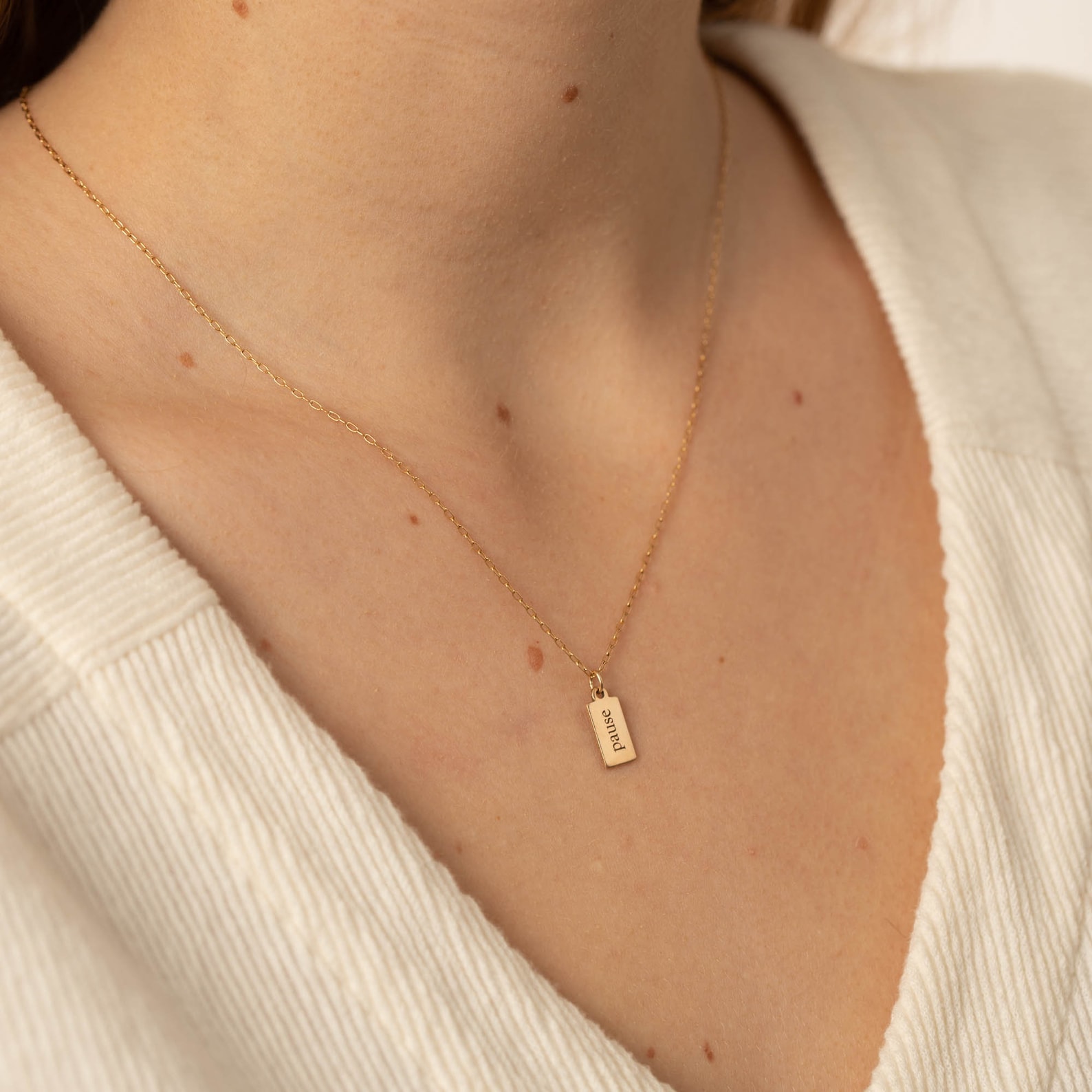 Personalized Mini Tag Necklace 14K Gold Filled Tag Necklace Custom Name ...