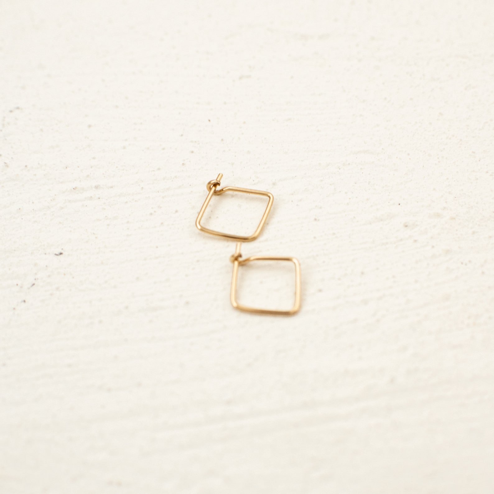 Thin Gold Square Hoop Earrings • Small Square Hoops • 14K Gold Filled Hoop Earrings • Simple ...