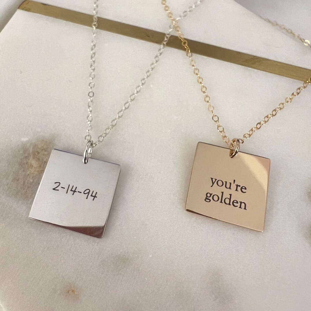 Engraved Quote Necklace • Personalized Necklace • 14K Gold Filled ...