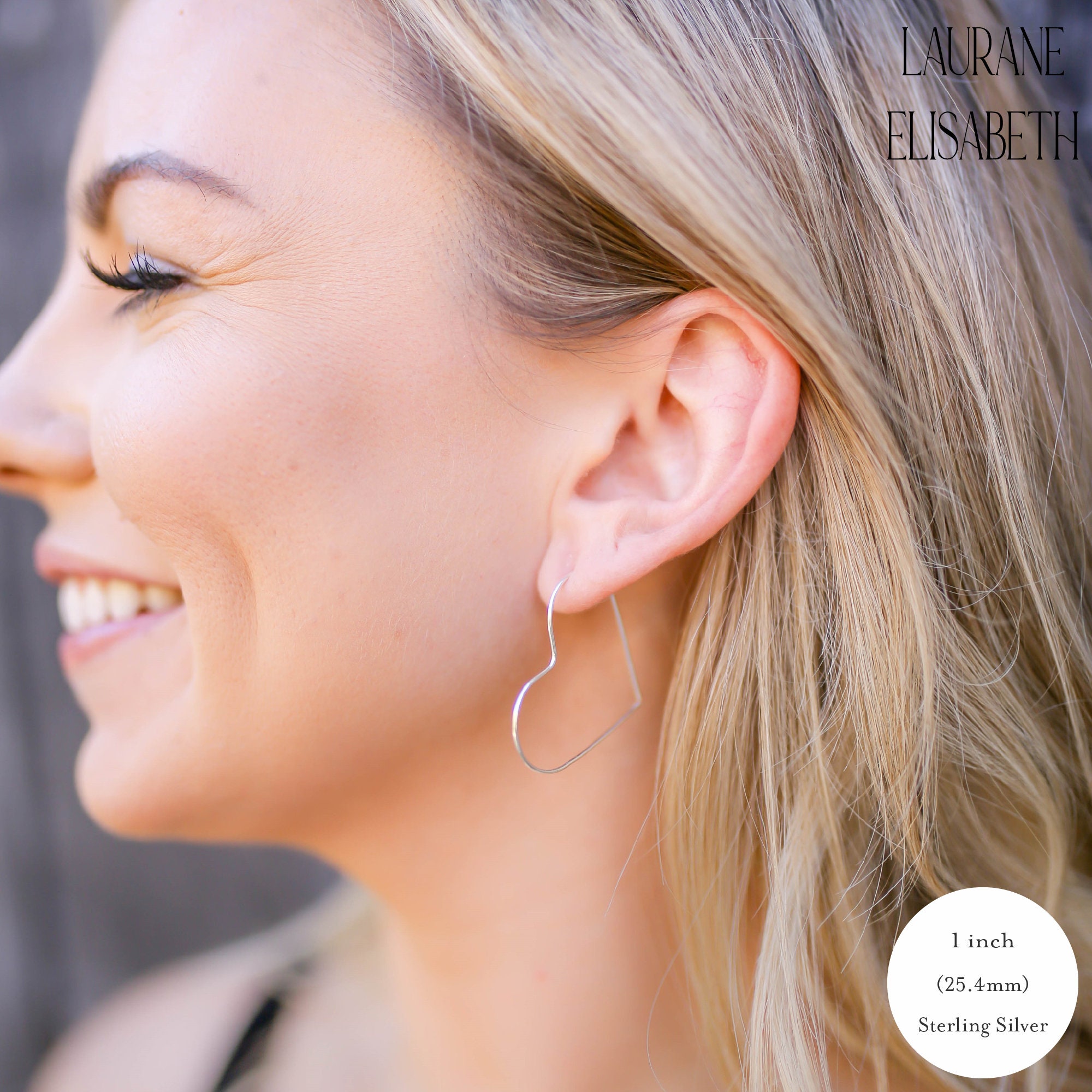 Silver heart hoops store