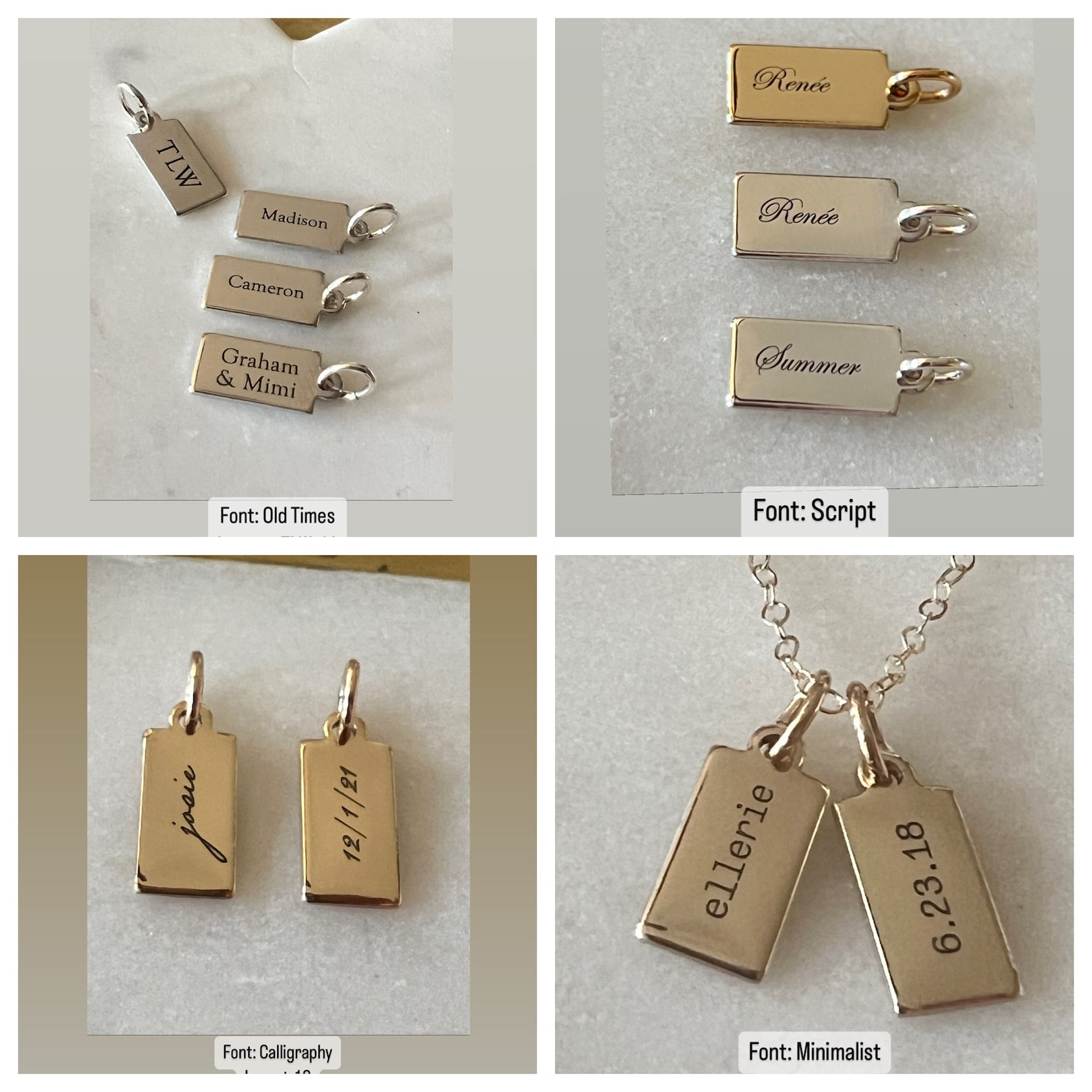 Personalized Mini Tag Necklace 14K Gold Filled Tag Necklace Custom Name ...