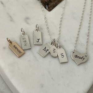 Personalized Mini Tag Charm 14K Gold Filled Tag or 925 - Etsy