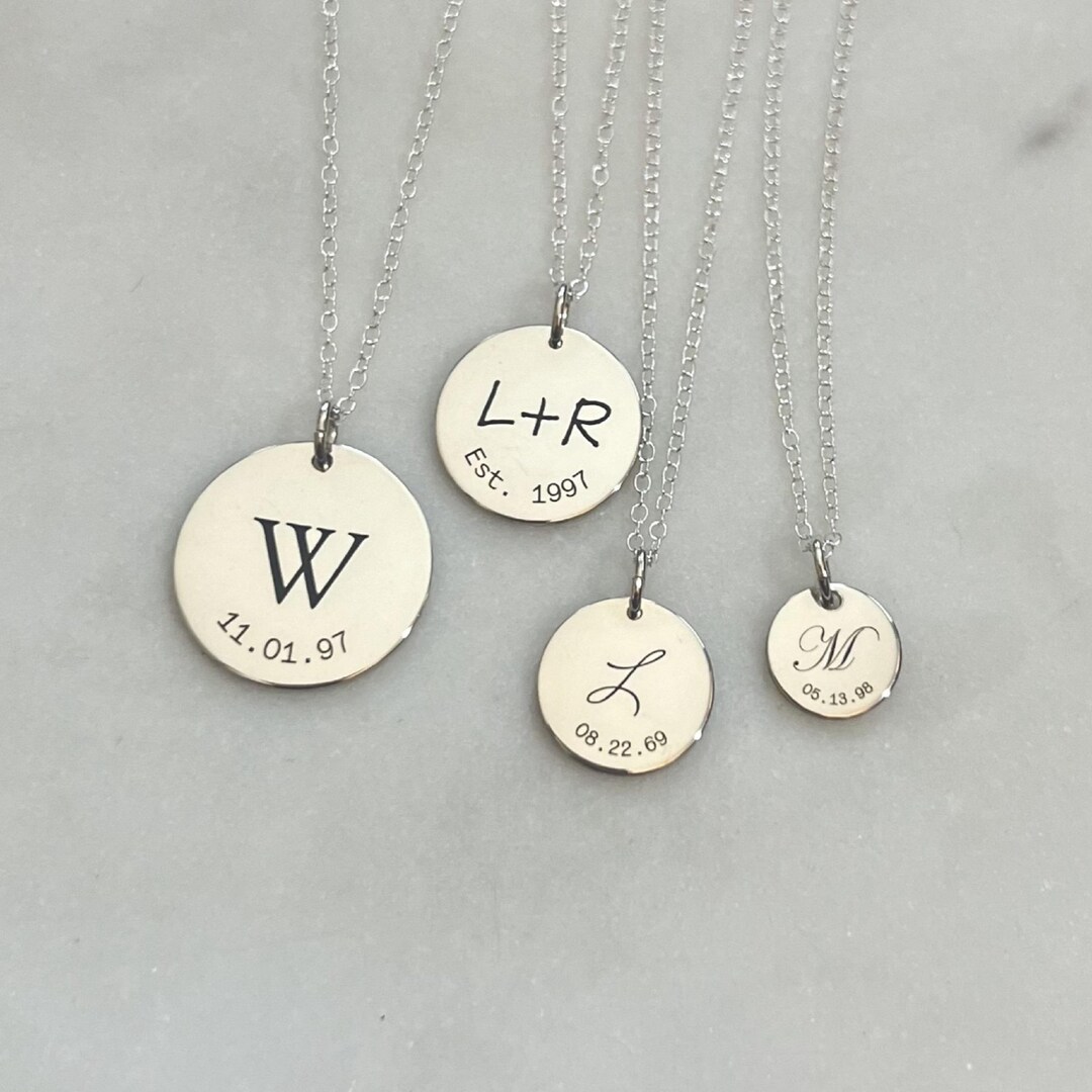 Family Necklace • Mama Necklace • Name and Date Monogram Necklace • 925 ...