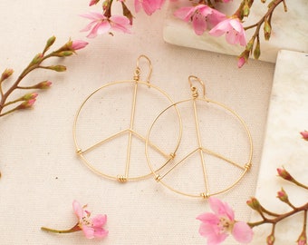 Peace Sign Earrings - Etsy