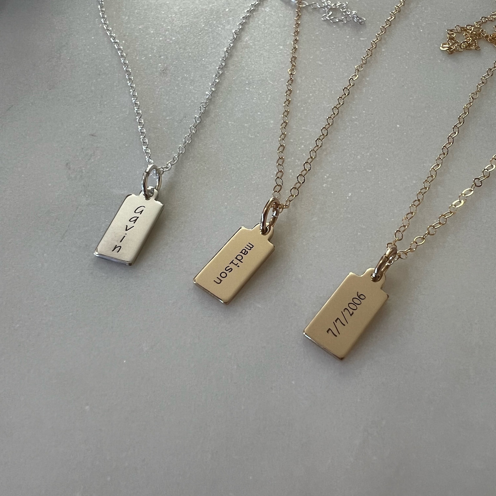 Personalized Mini Tag Necklace 14K Gold Filled Tag Necklace Custom Name ...