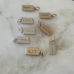 Personalized Mini Tag Charm • 14K Gold Filled Tag or 925 Sterling ...