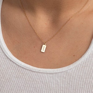 Personalized Mini Tag Charm • 14K Gold Filled Tag or 925 Sterling ...