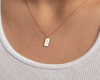 Name Tag Necklace - Etsy